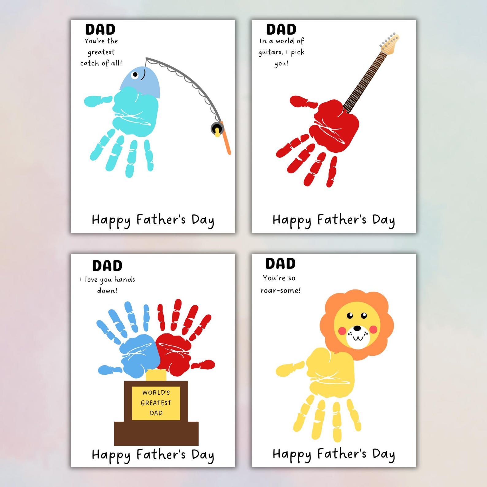 Fathers Day Handprint Art, Fathers Day Bundle, Fathers Day Keepsake ...