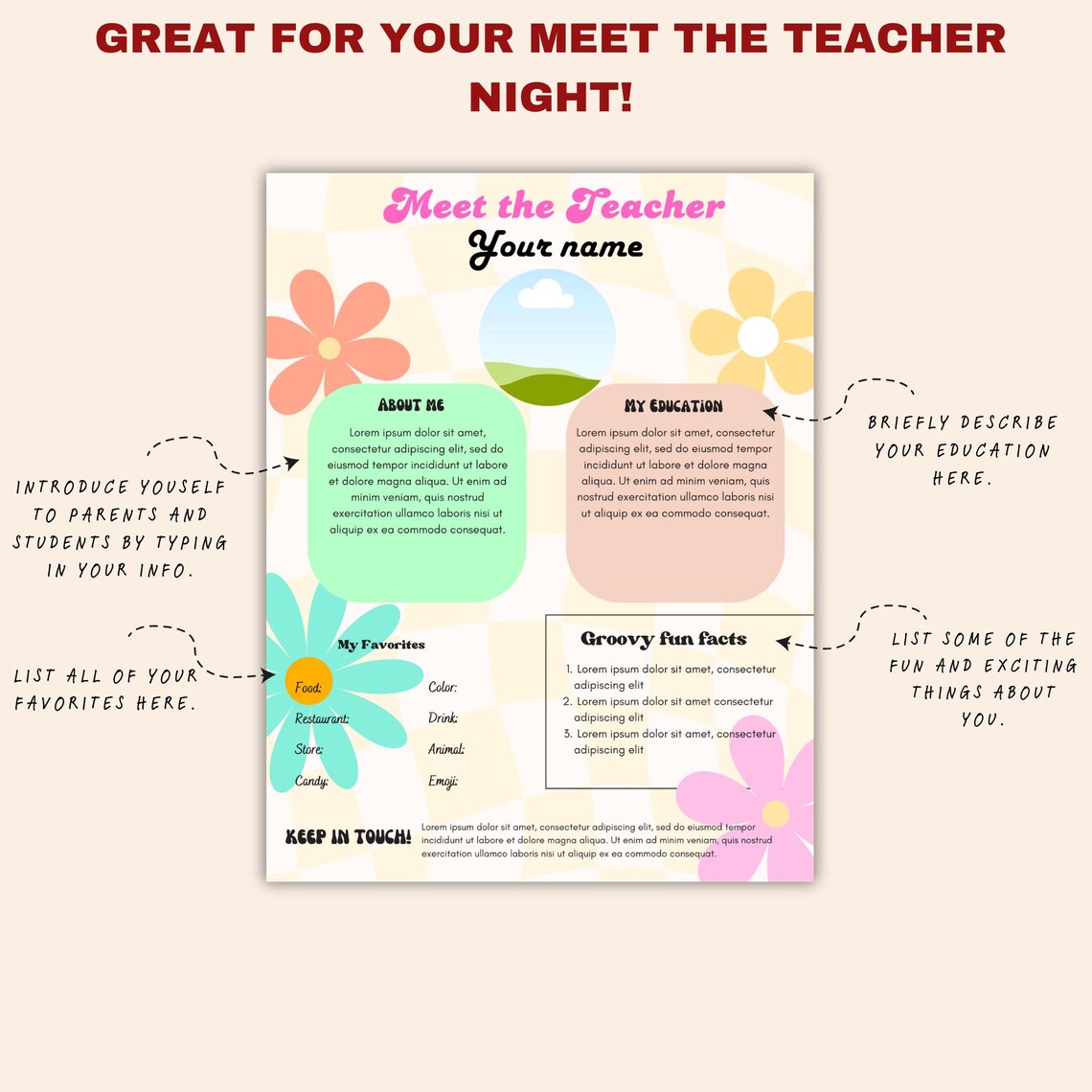Meet the Teacher Retro, Editable Meet the Teacher, Meet the Teacher ...