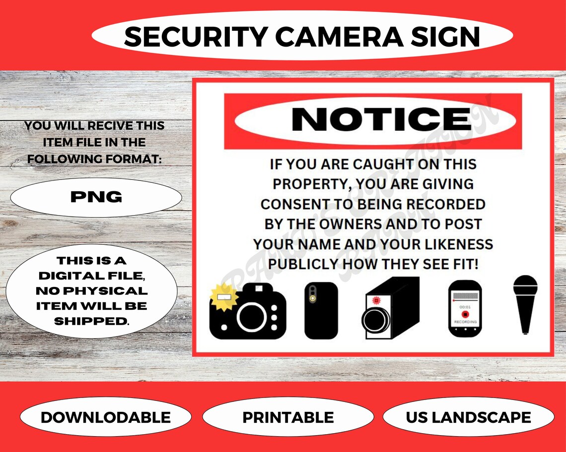 Security Camera Printable Keep Porch Safe From Pirates & Unwanted ...