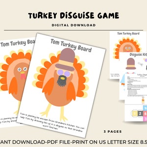 Turkey in Disguise Game Printable Board Game for Family Fun ...