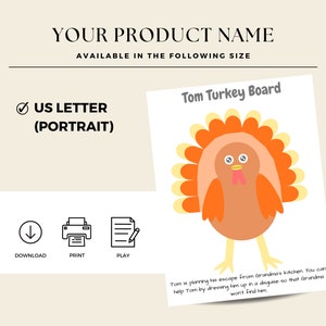 Turkey in Disguise Game Printable Board Game for Family Fun ...