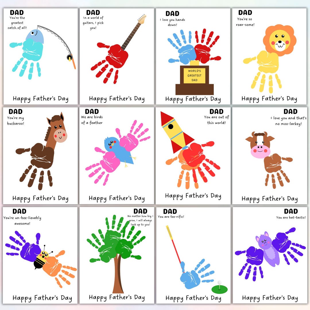 Fathers Day Handprint Art, Fathers Day Bundle, Fathers Day Keepsake ...