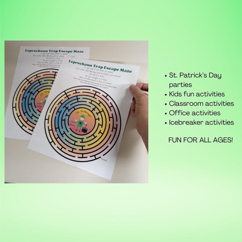 Leprechaun Maze Printable: St. Patrick's Day Game (digital Download) - Etsy