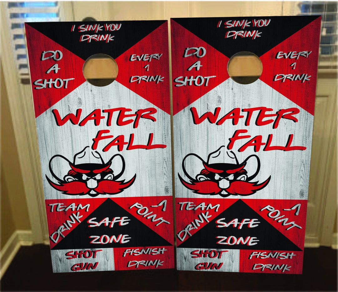 Drinking Game Cornhole Wraps, Laminated Vinyl Decal, Bag Toss Skin ...