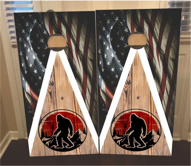Set of 2 Bigfoot/sasquatch Cornhole Wraps, Vinyl Decal Bag Toss Decal ...