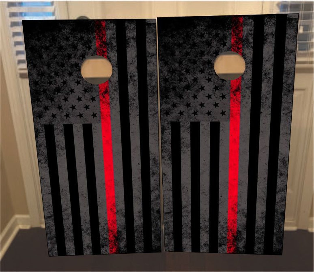 Set of 2 Red Police/fire Wraps, Vinyl Decal Bag Toss Decal Bag Skin ...