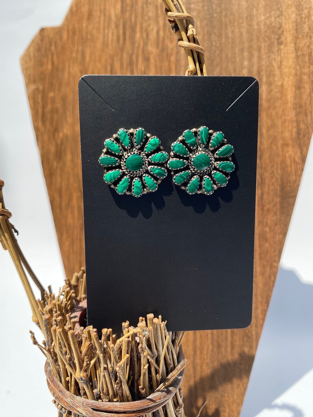 Vintage Malachite Sterling 925 VJB Violet & Jeffrey Begay Navajo ...