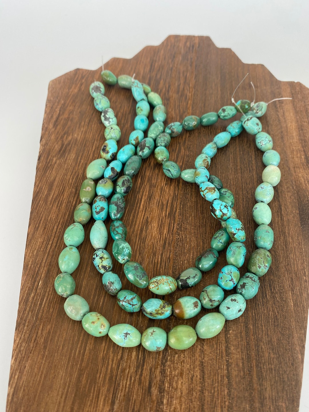 Old Stock Vintage Round Barrel Cloud Mountain Chinese Turquoise Beads ...