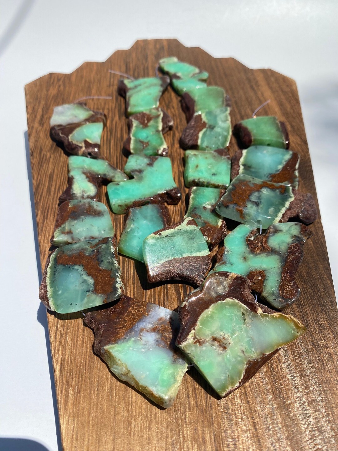 Huge Slab Slice Chrysoprase in Matrix Focal Beads - Etsy