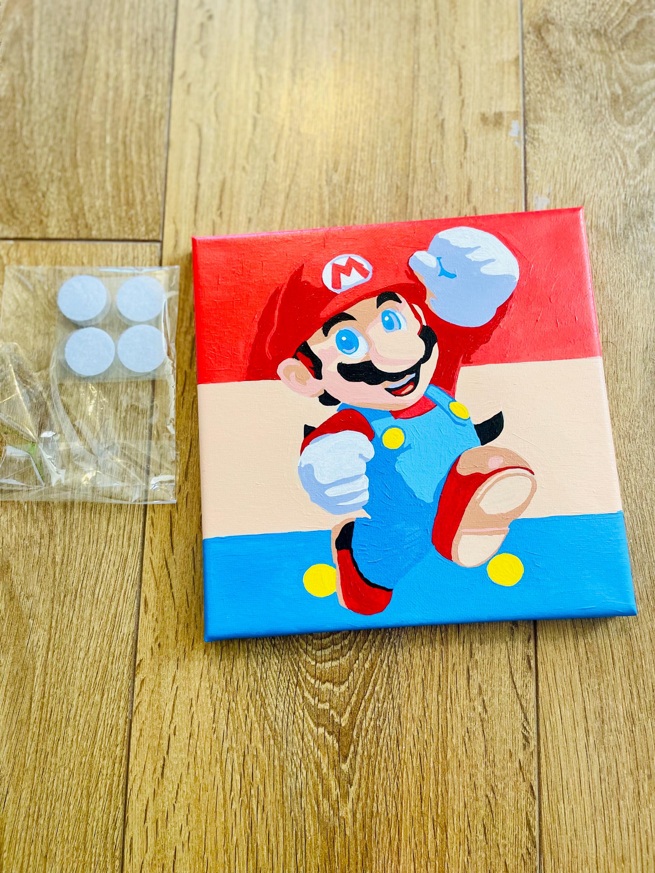 Mario super Mario Hand Painted Framed Art Picture for Kids / Collectors ...