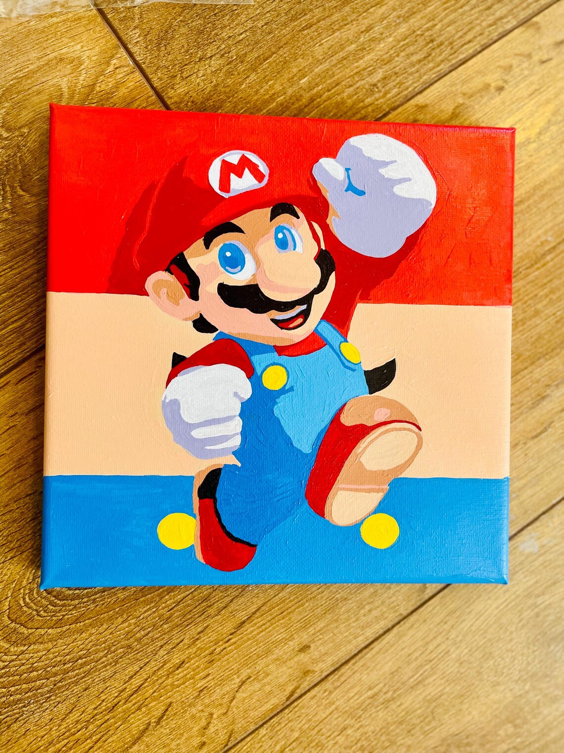 Mario super Mario Hand Painted Framed Art Picture for Kids / Collectors ...