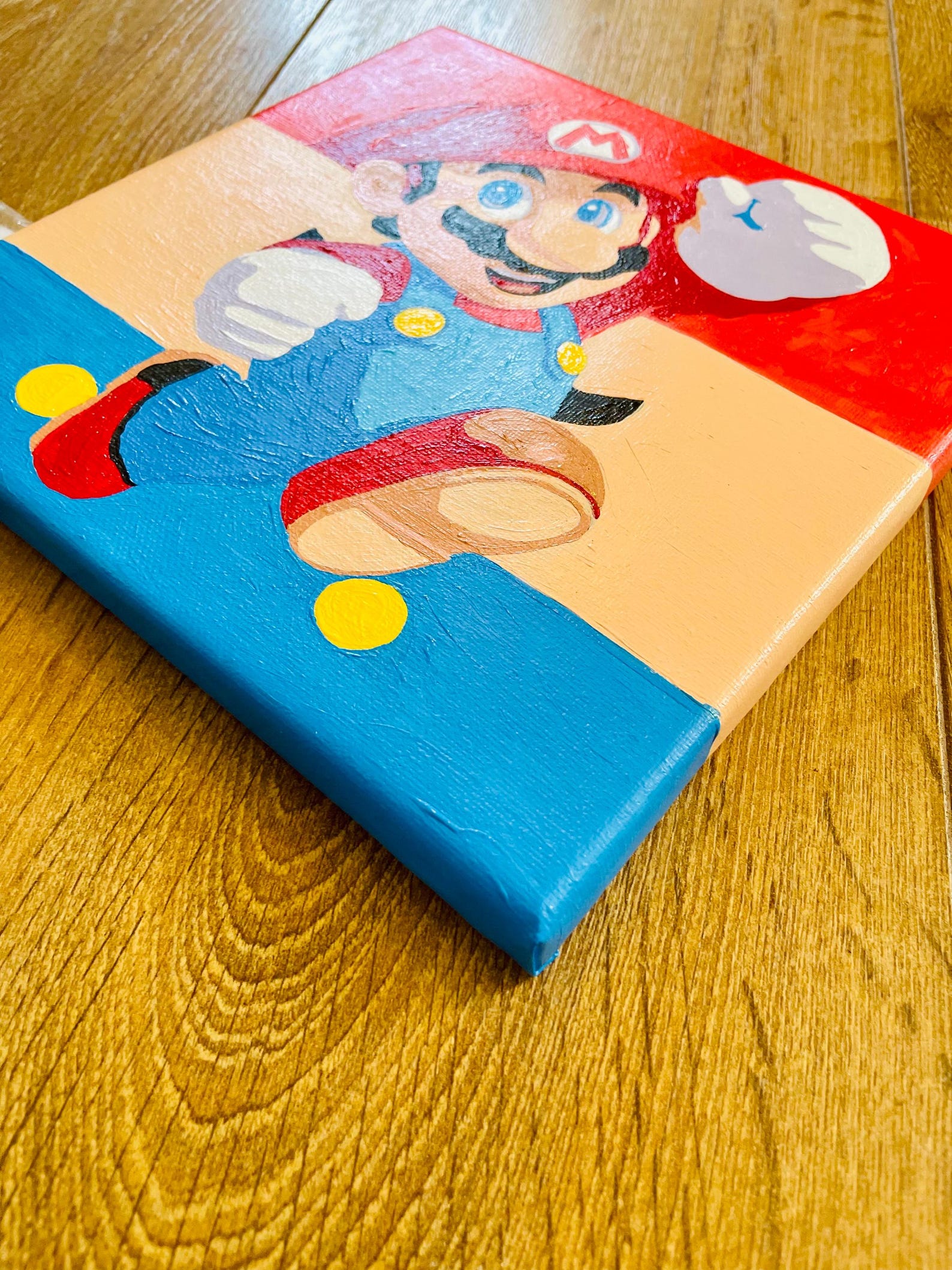 Mario super Mario Hand Painted Framed Art Picture for Kids / Collectors ...