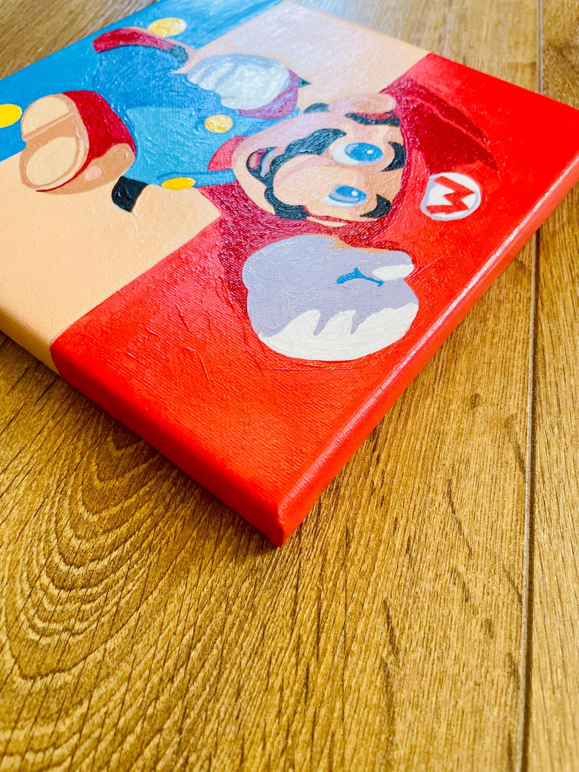 Mario super Mario Hand Painted Framed Art Picture for Kids / Collectors ...