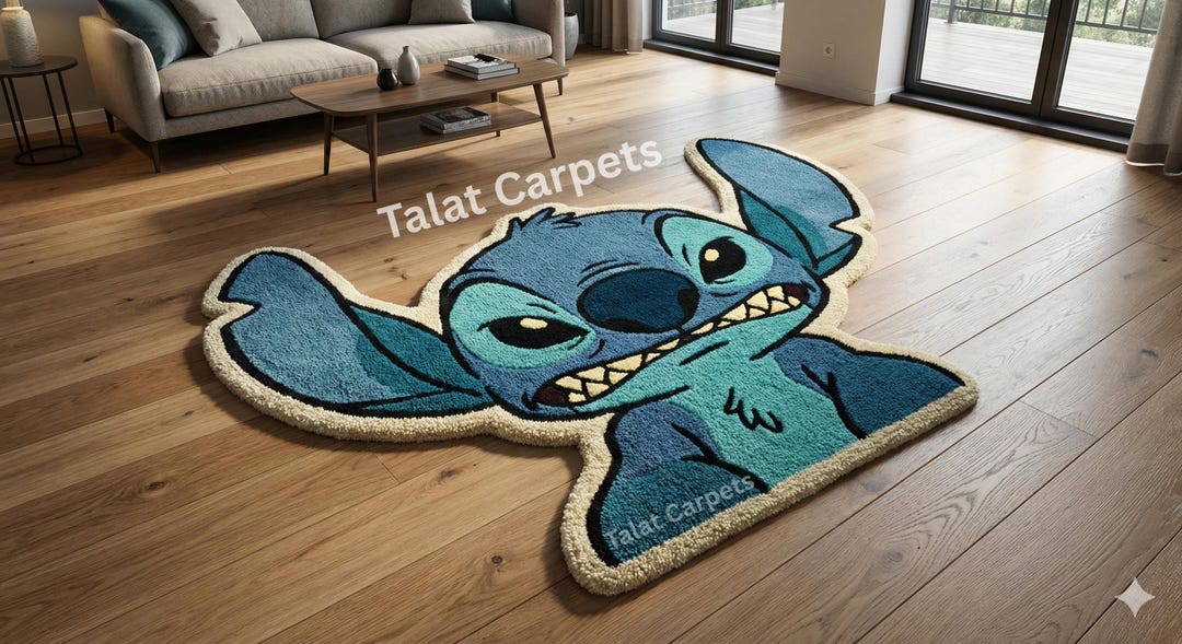 Buy Handmade Wool Cartoon Rug | Blue Alien Kids Room Carpet Online in ...