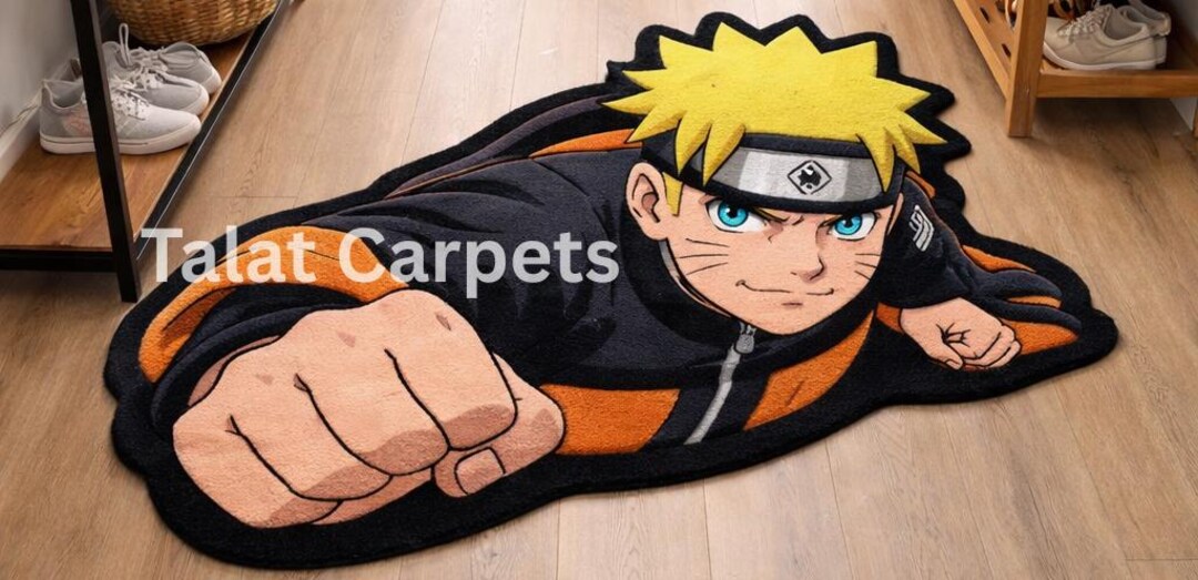 Handmade Anime Ninja Rug | Tufted Cartoon Character Carpet - Etsy