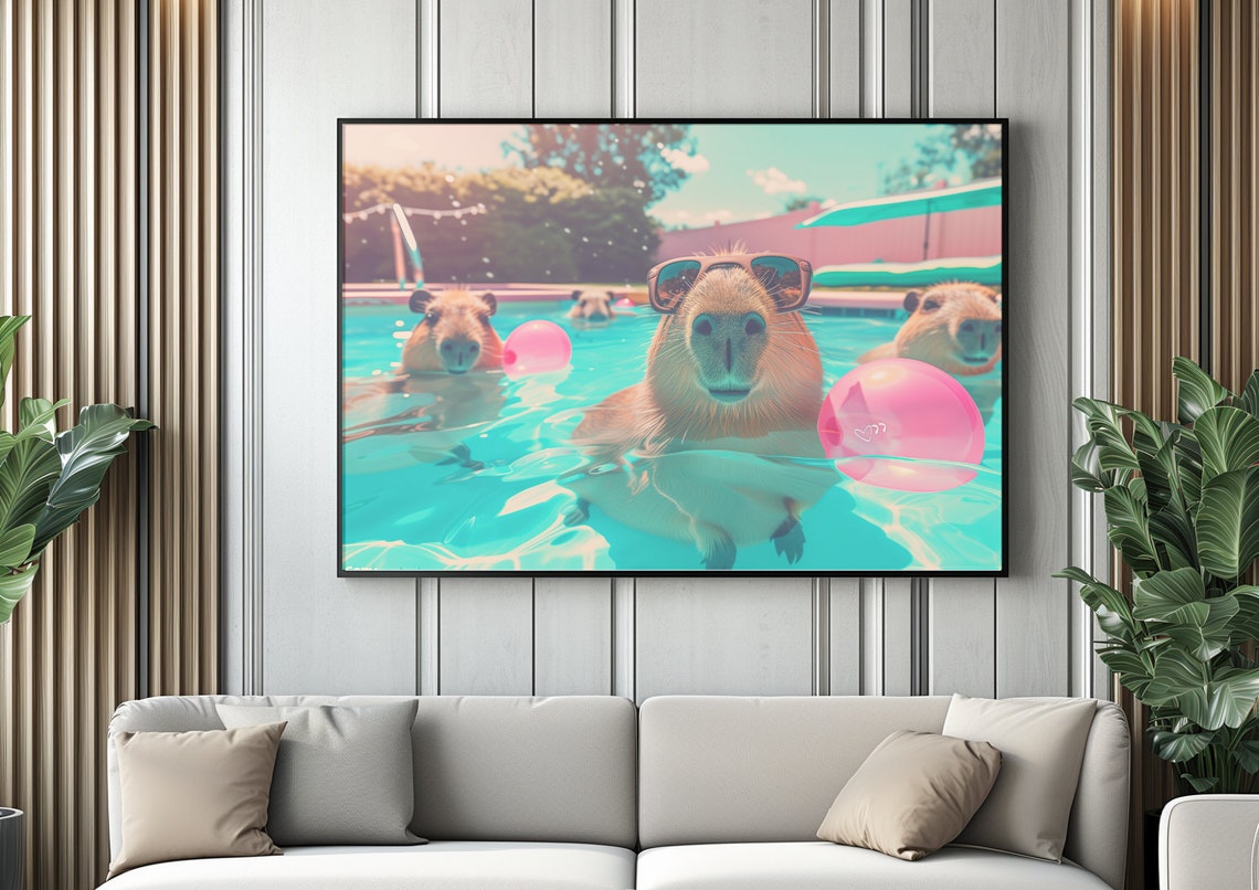 Cute Capybara Pool Party – Digital Download - Etsy