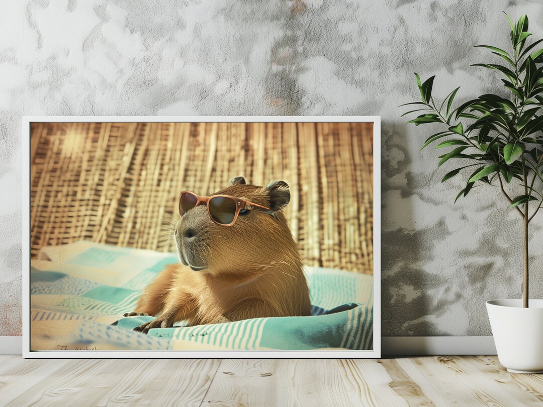 Relaxed Capybara With Sunglasses - Chillin' Capy Digital Download - Etsy