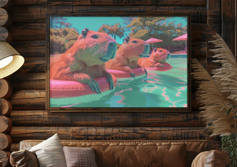 Cute Capybara Pool Party – Digital Download - Etsy