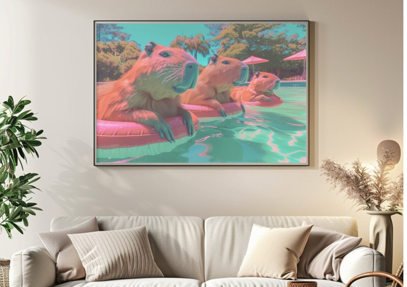 Cute Capybara Pool Party – Digital Download - Etsy