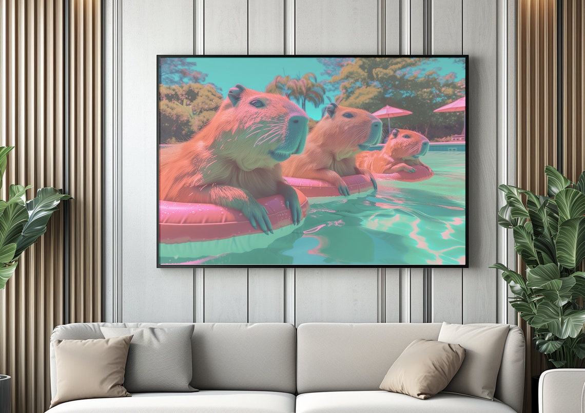 Cute Capybara Pool Party – Digital Download - Etsy