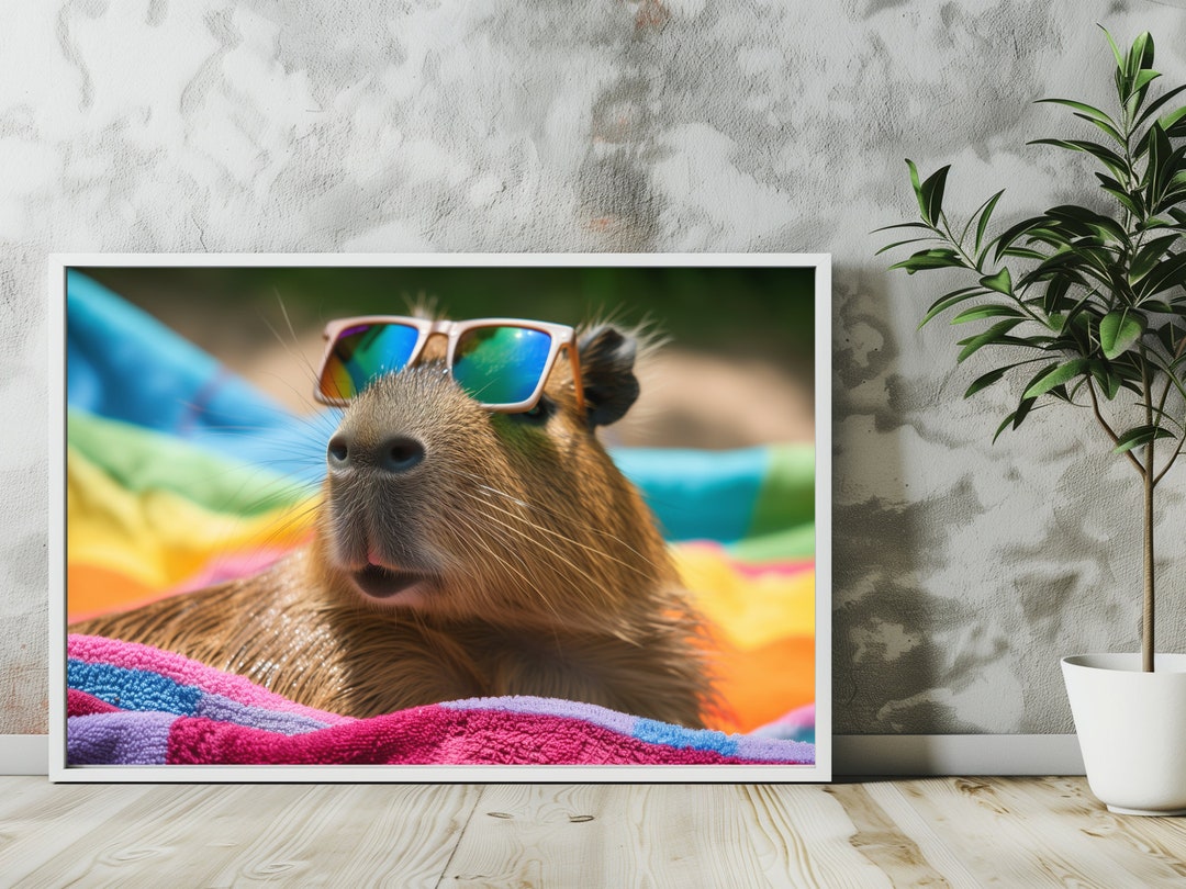 Relaxed Capybara With Sunglasses Chillin' Capy Digital Download - Etsy