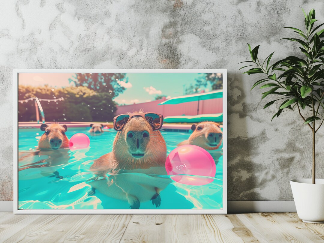 Cute Capybara Pool Party – Digital Download - Etsy