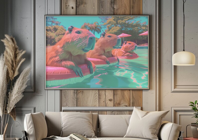 Cute Capybara Pool Party – Digital Download - Etsy