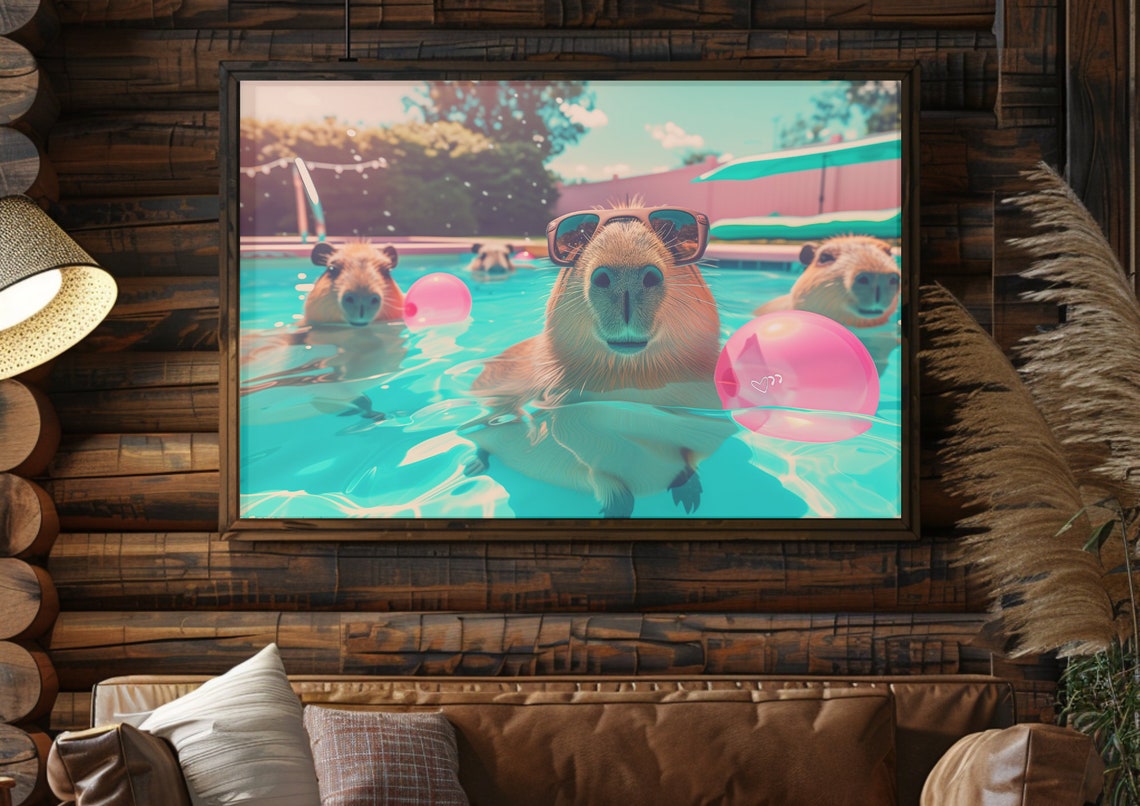 Cute Capybara Pool Party – Digital Download - Etsy