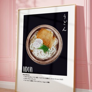 Japanese Udon Poster, Japanese Noodle Digital Art, Japanese Food Poster ...
