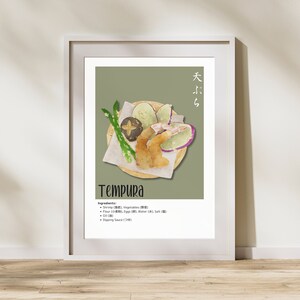Japanese Tempura Poster, Tempura Printable Wall Art, Japanese Food ...