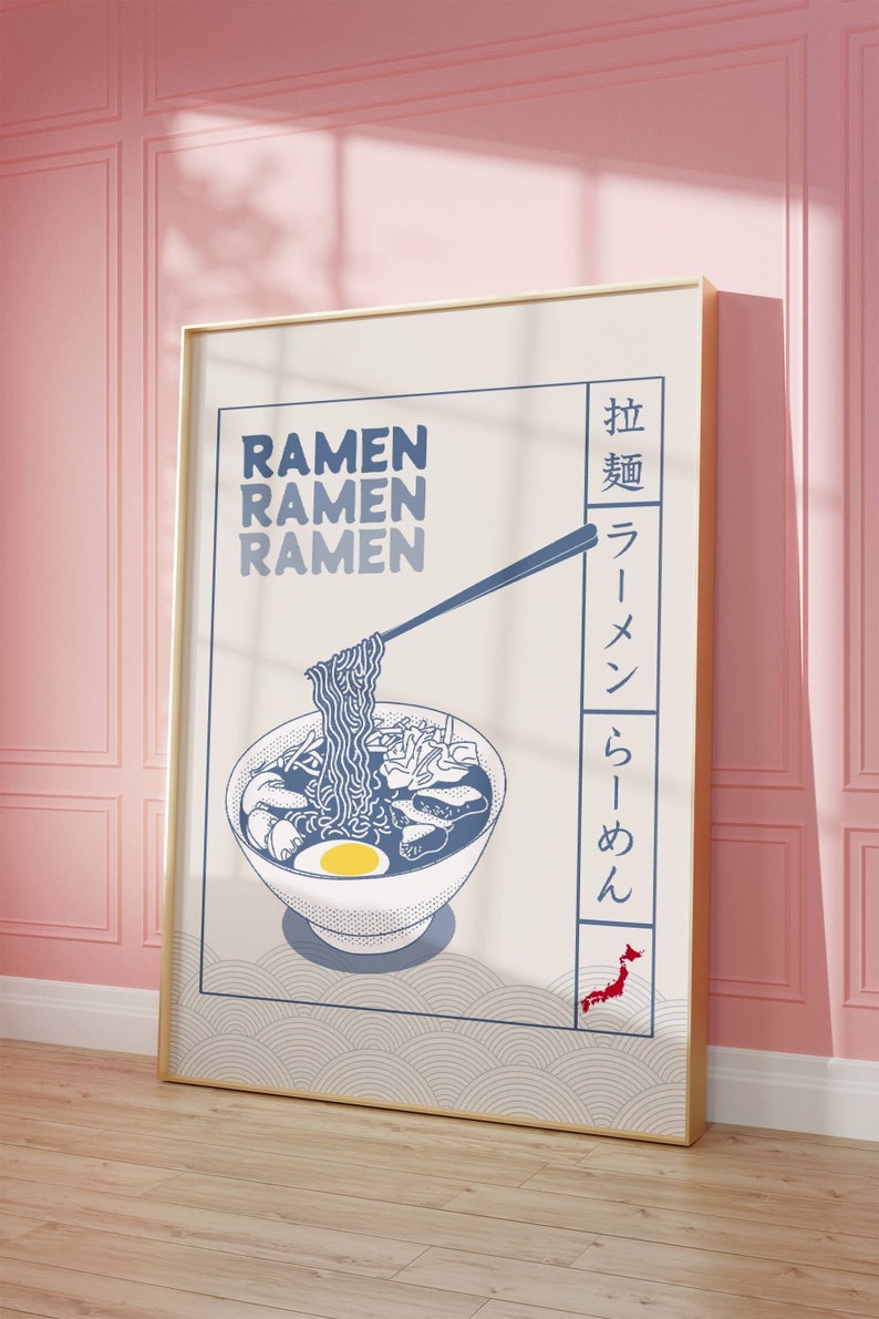 Japanese Ramen and Sushi Poster Set, Japanese Digital Art, Asian Food ...