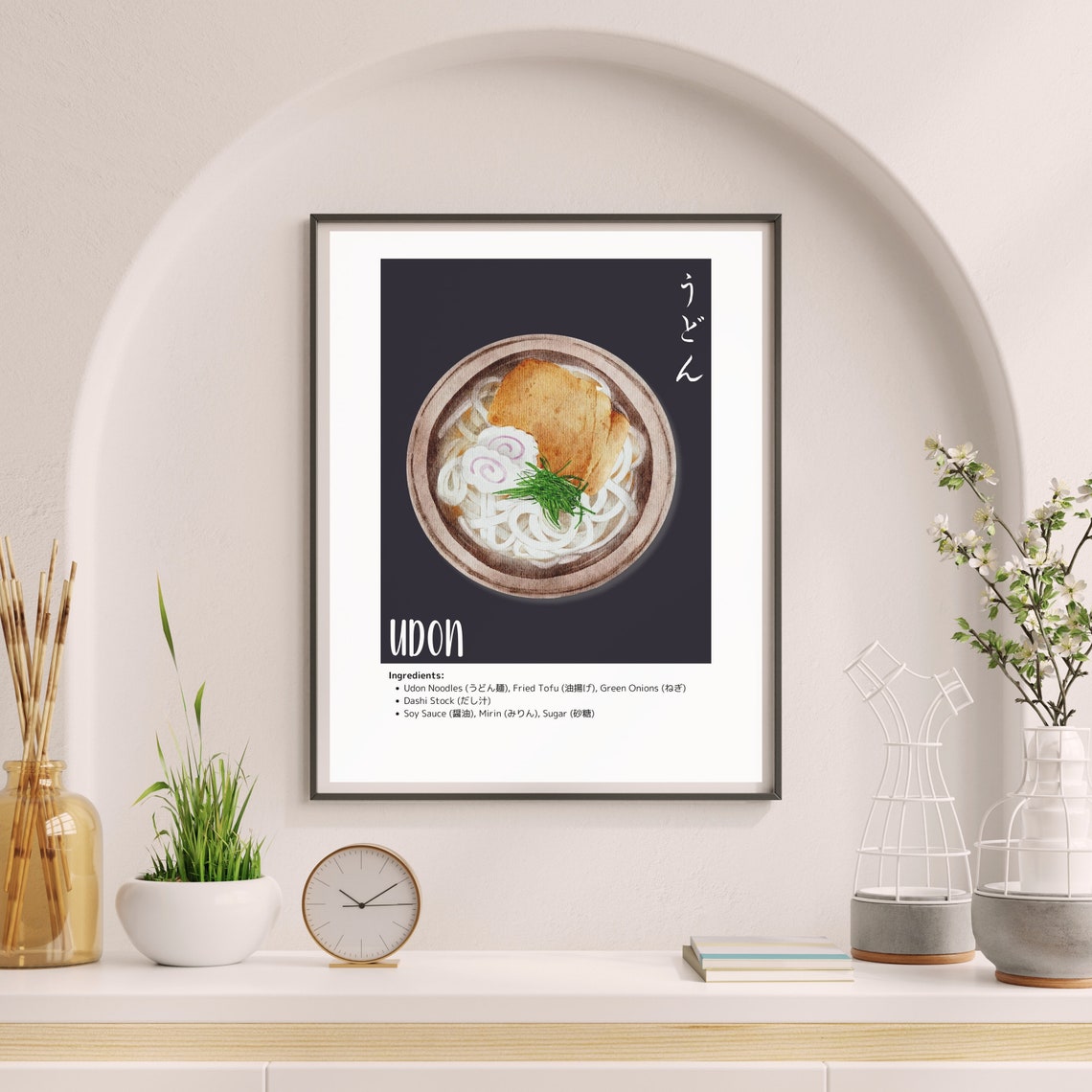 Japanese Udon Poster, Japanese Noodle Digital Art, Japanese Food Poster ...