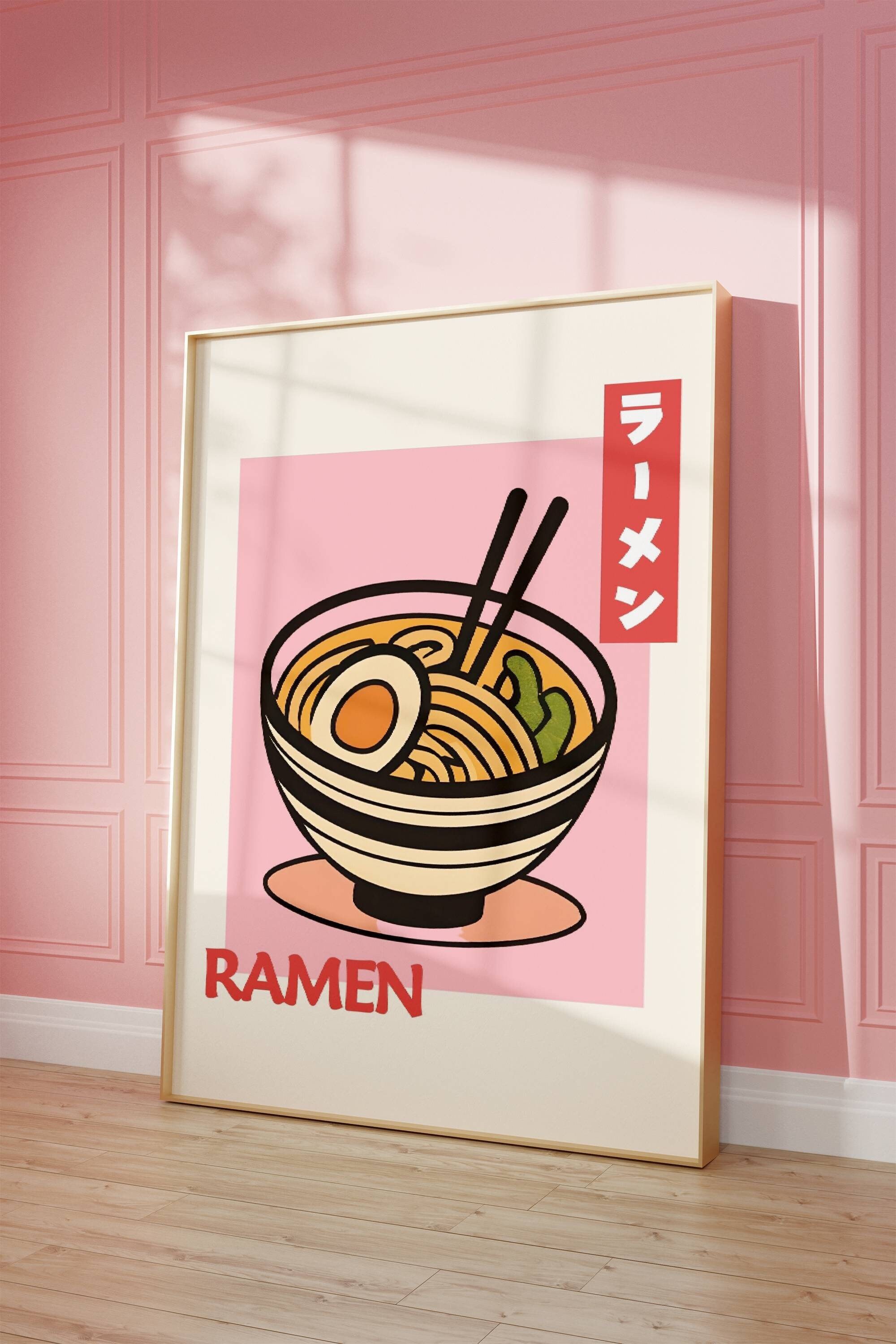 Japanese Ramen Poster, Japanese Noodle Kitchen Printable Wall Art ...