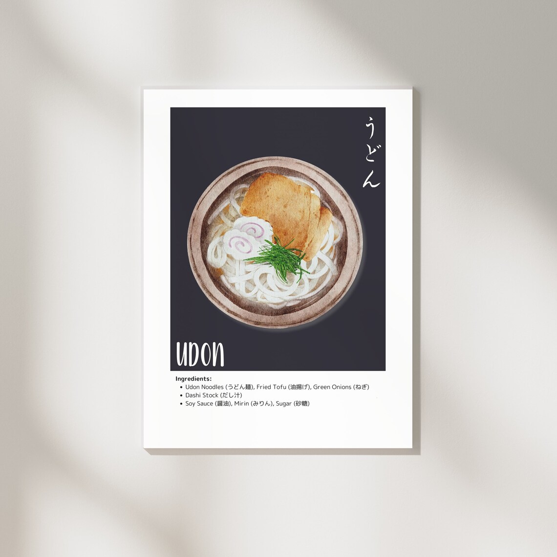 Japanese Udon Poster, Japanese Noodle Digital Art, Japanese Food Poster ...