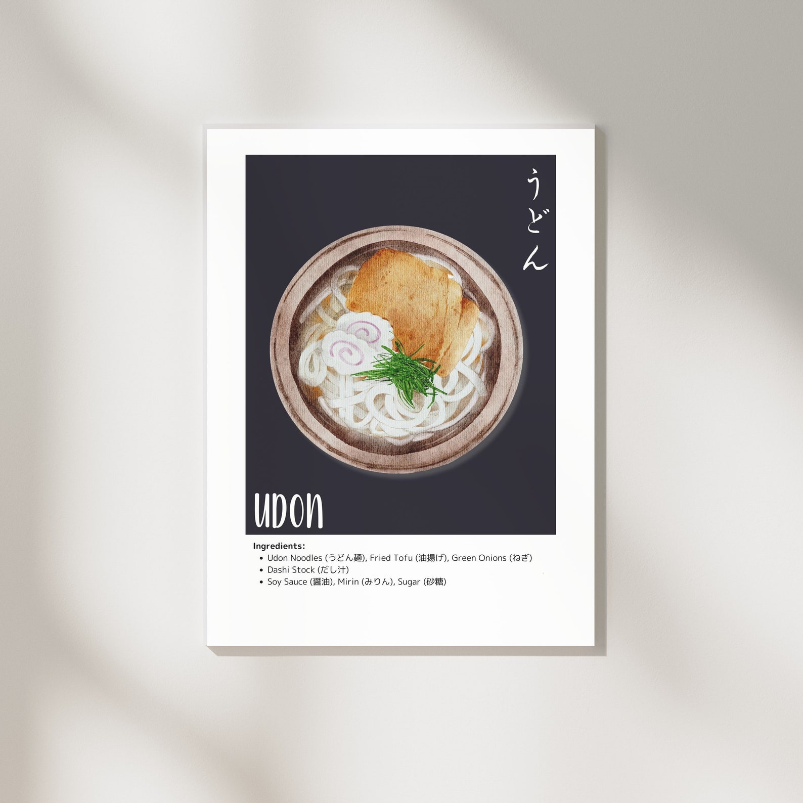 Japanese Udon Poster, Japanese Noodle Digital Art, Japanese Food Poster ...