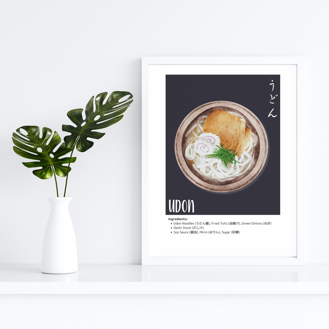 Japanese Udon Poster, Japanese Noodle Digital Art, Japanese Food Poster ...