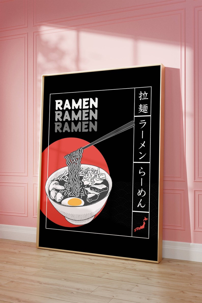 Japanese Ramen Poster, Japanese Noodle Kitchen Printable Wall Art ...