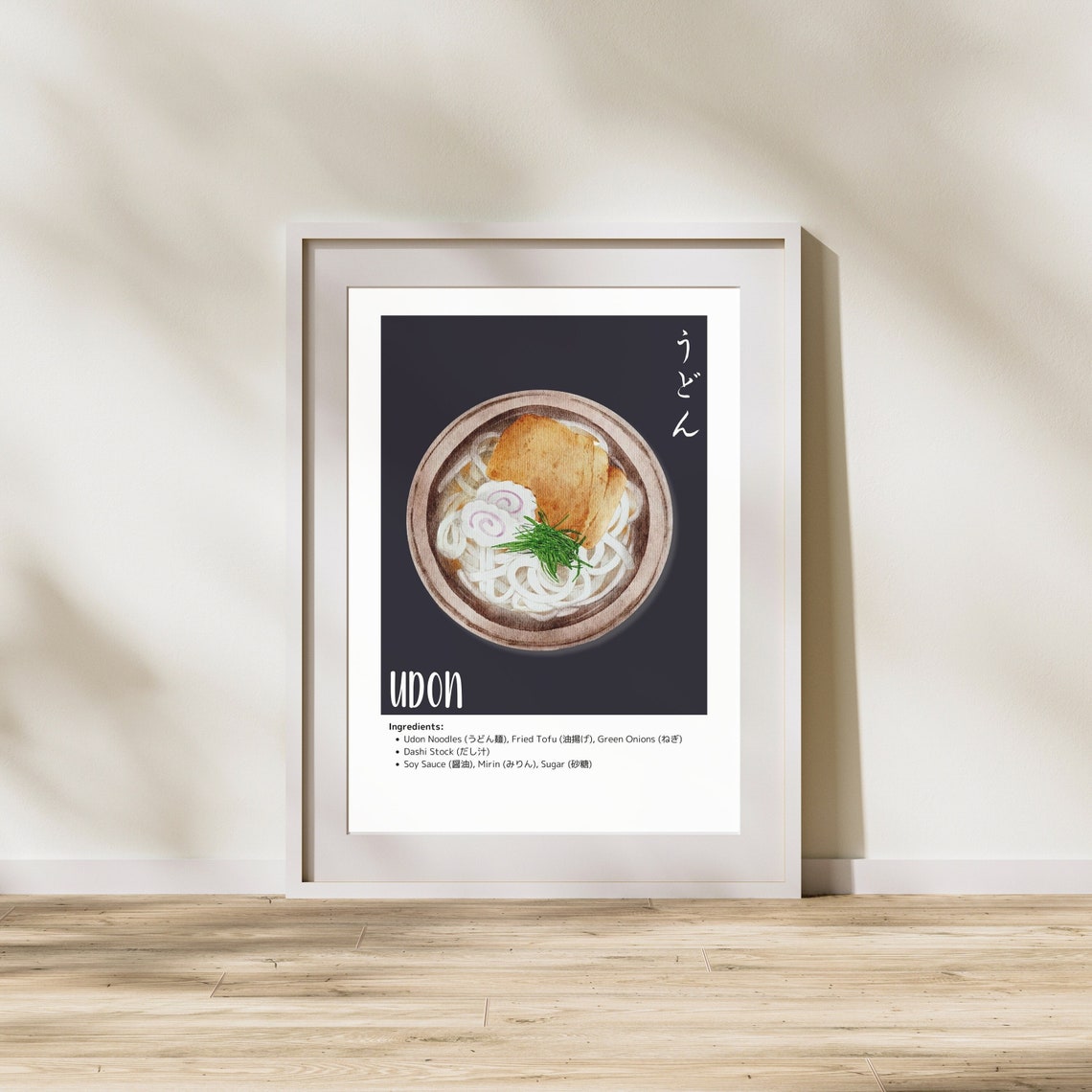 Japanese Udon Poster, Japanese Noodle Digital Art, Japanese Food Poster ...