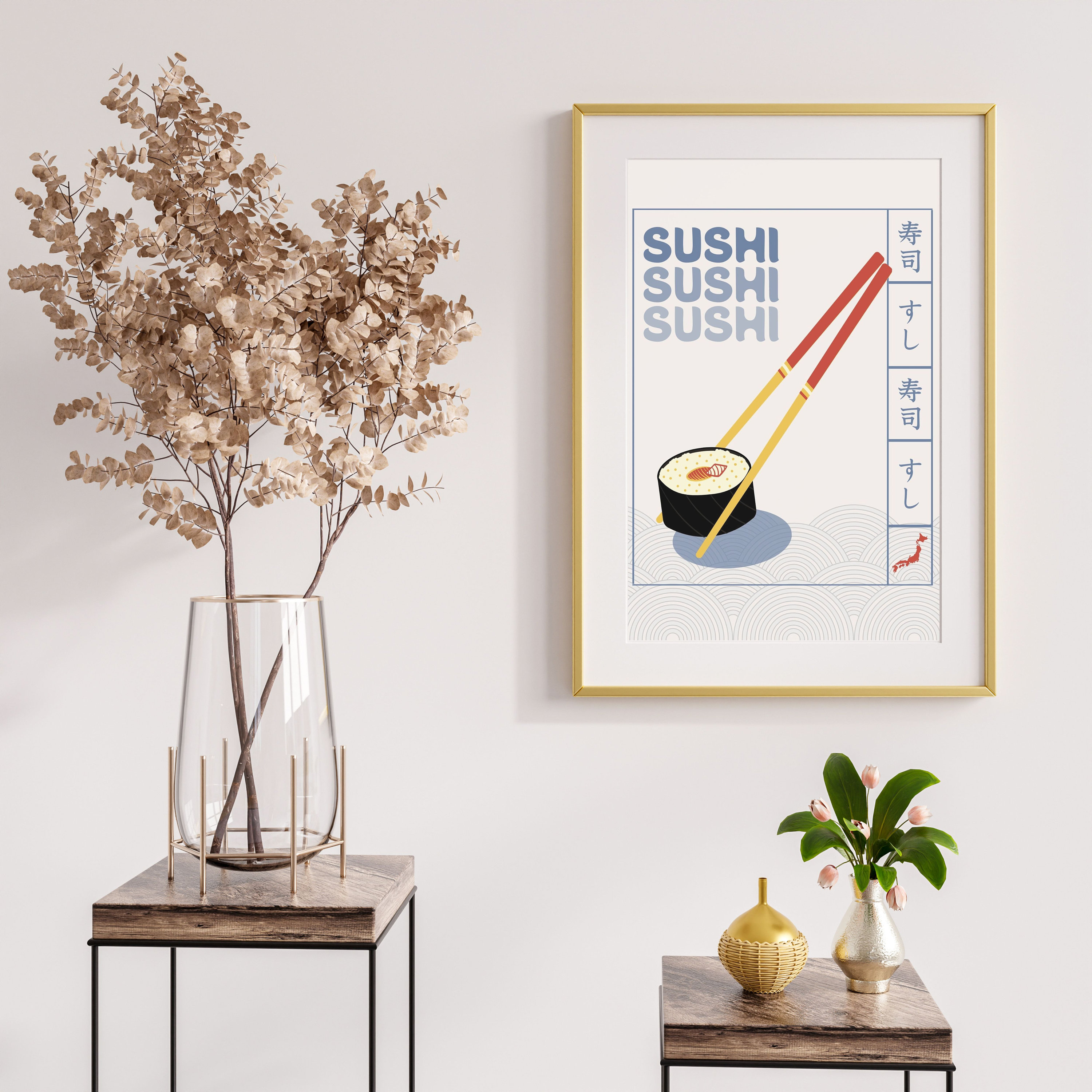 Japanese Sushi Poster, Japanese Sushi Digital Art, Asian Food Poster ...