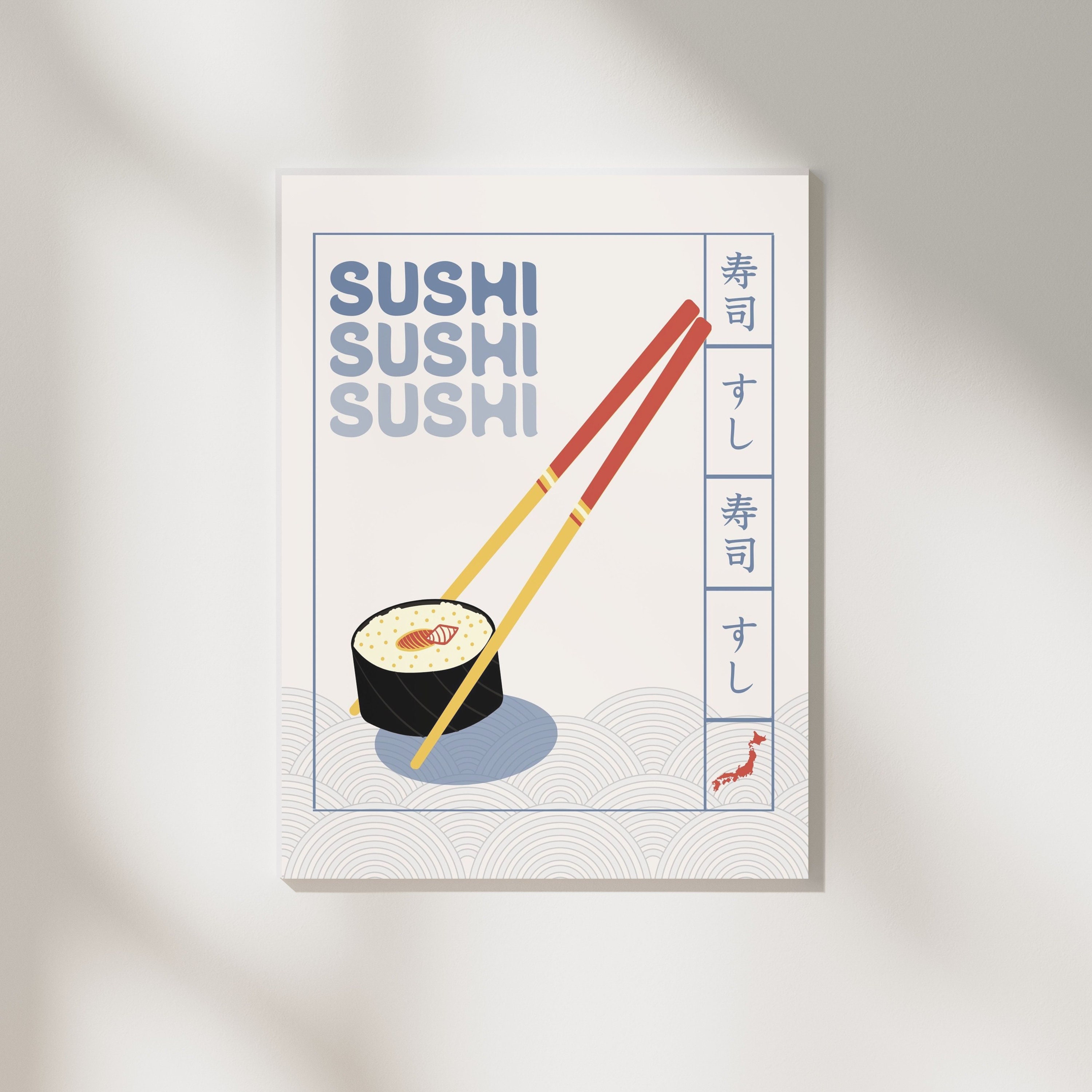 Japanese Sushi Poster, Japanese Sushi Digital Art, Asian Food Poster ...