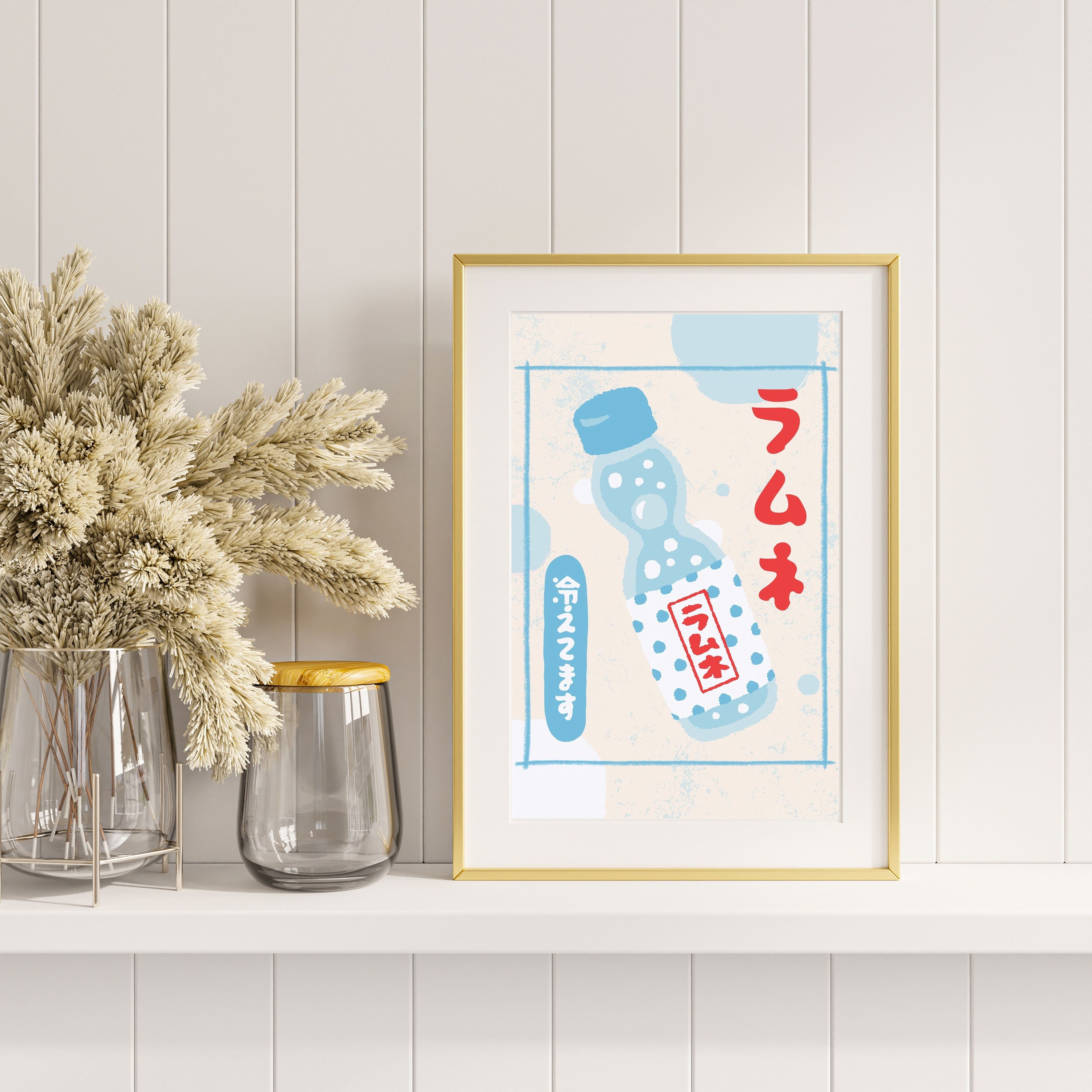 Ramune Japanese Soda Poster, Japanese Food Digital Art, Showa Era ...