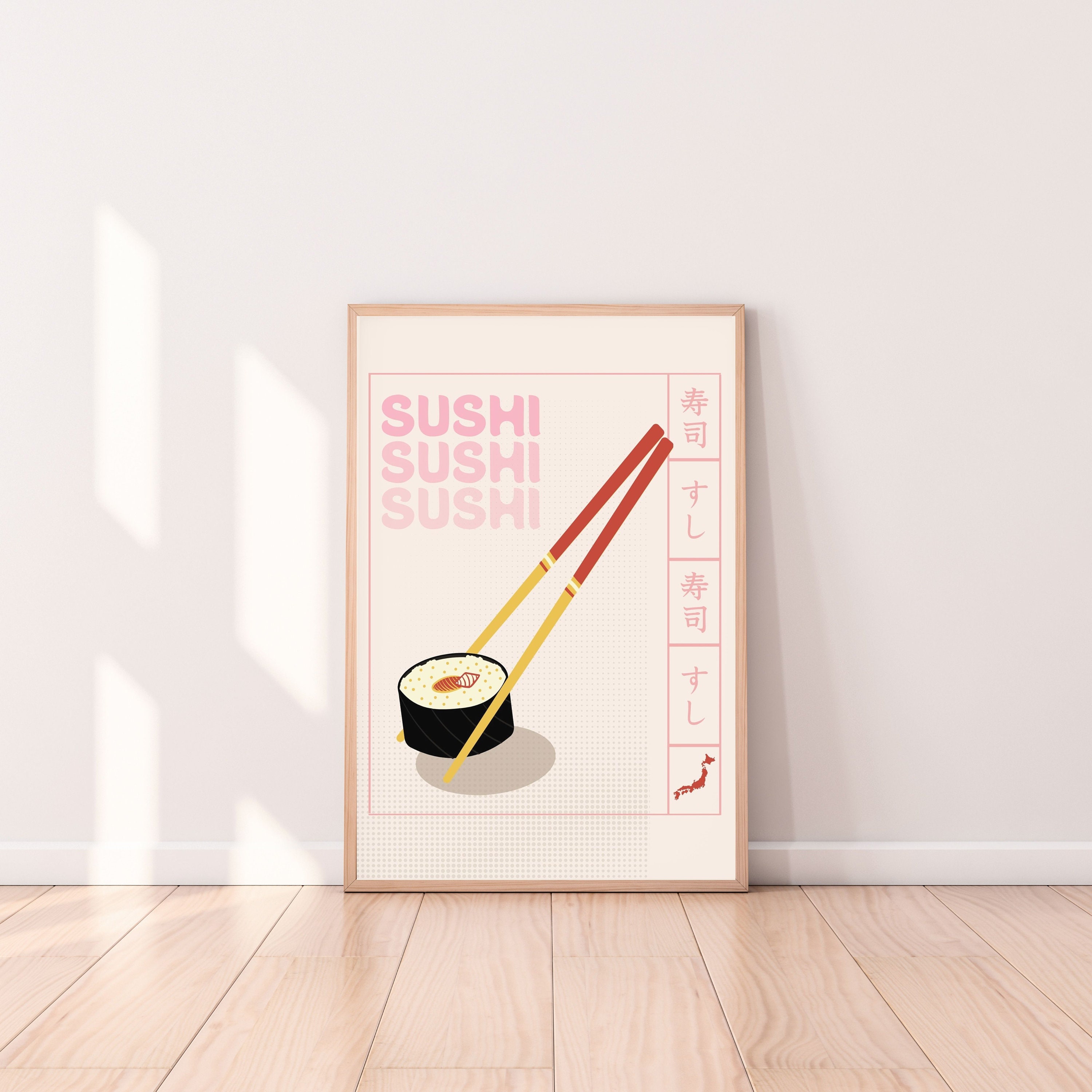 Japanese Sushi Poster, Japanese Sushi Digital Art, Asian Food Poster ...