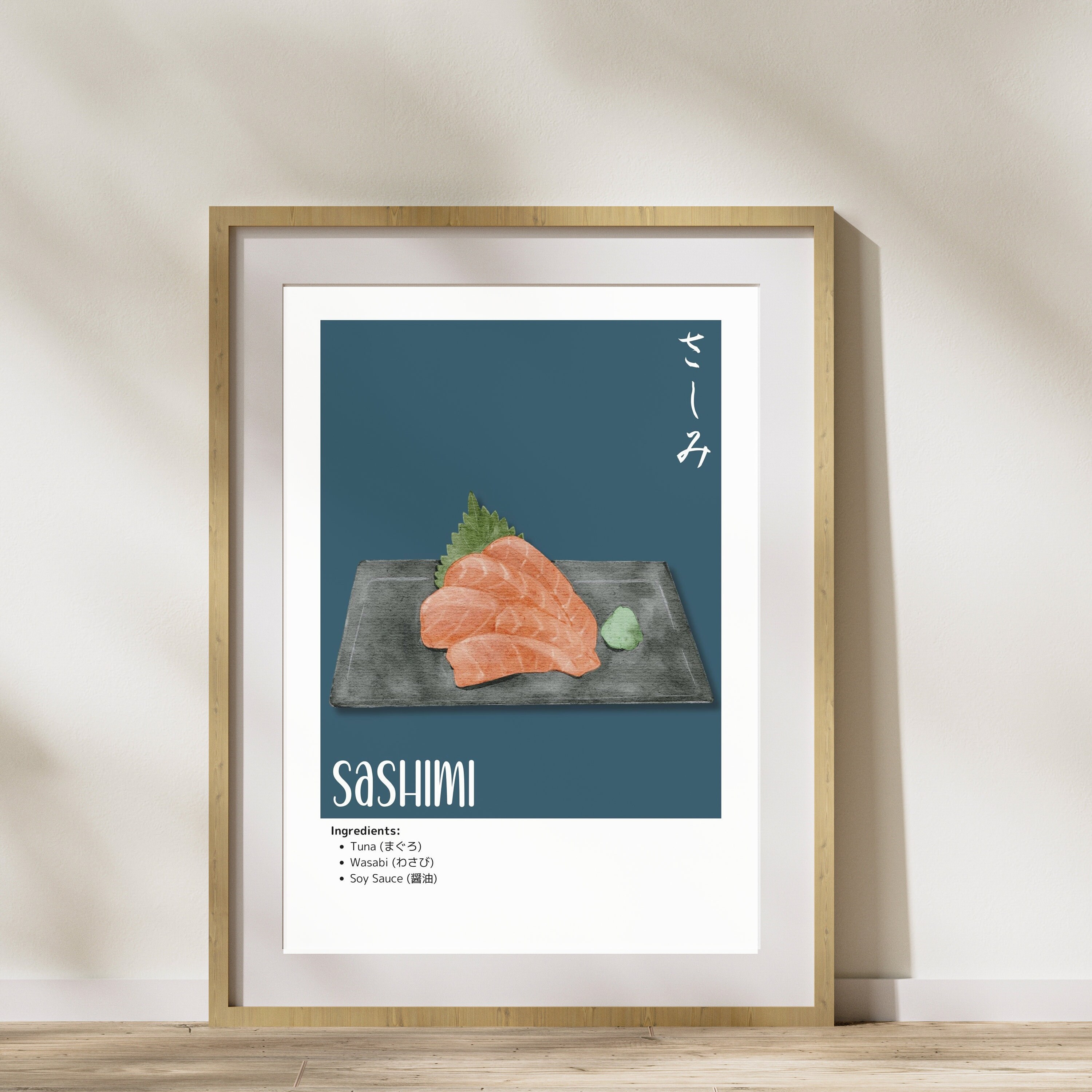 Japanese Sashimi Poster Japanese Food Digital Art Asian Food - Etsy