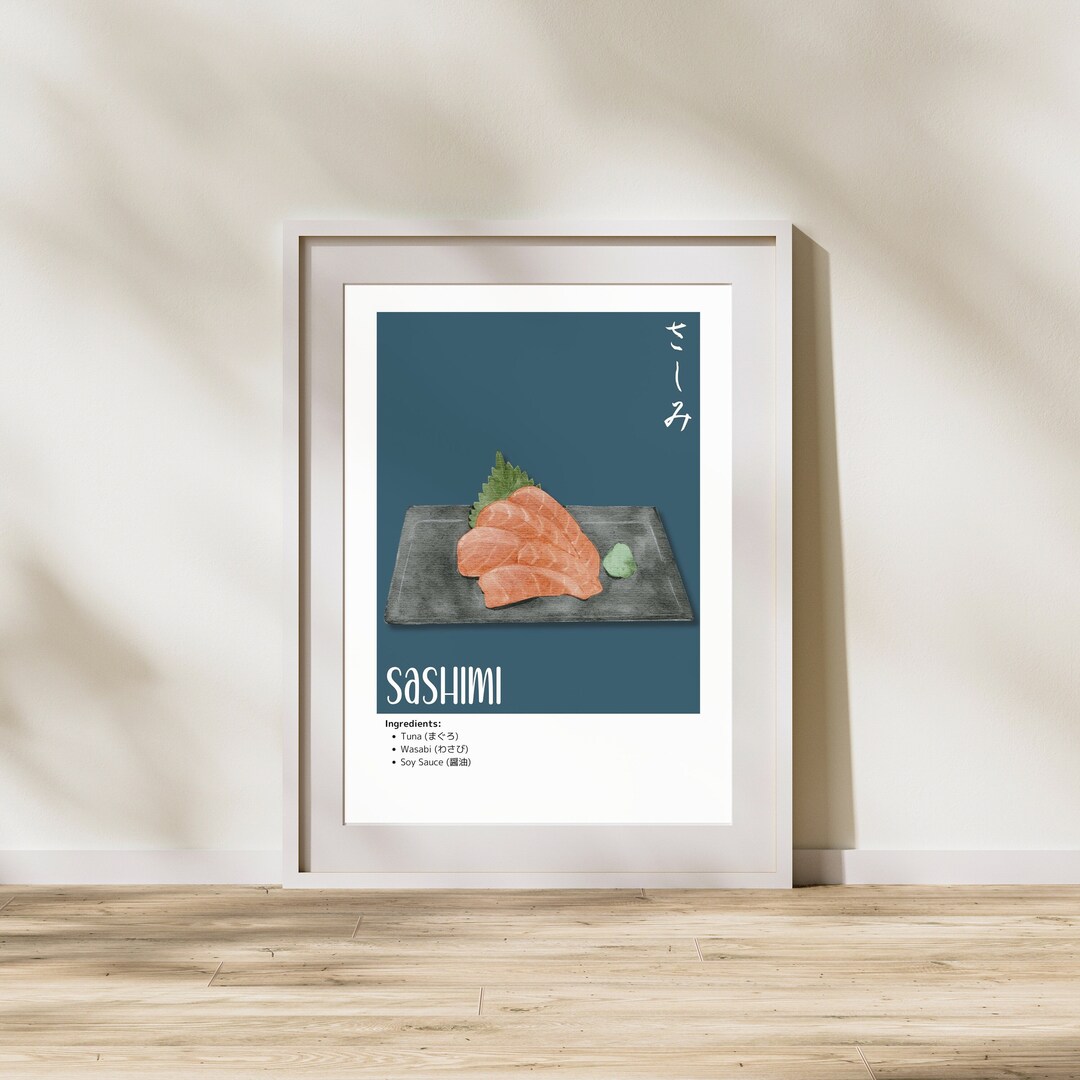 Japanese Sashimi Poster Japanese Food Digital Art Asian Food - Etsy