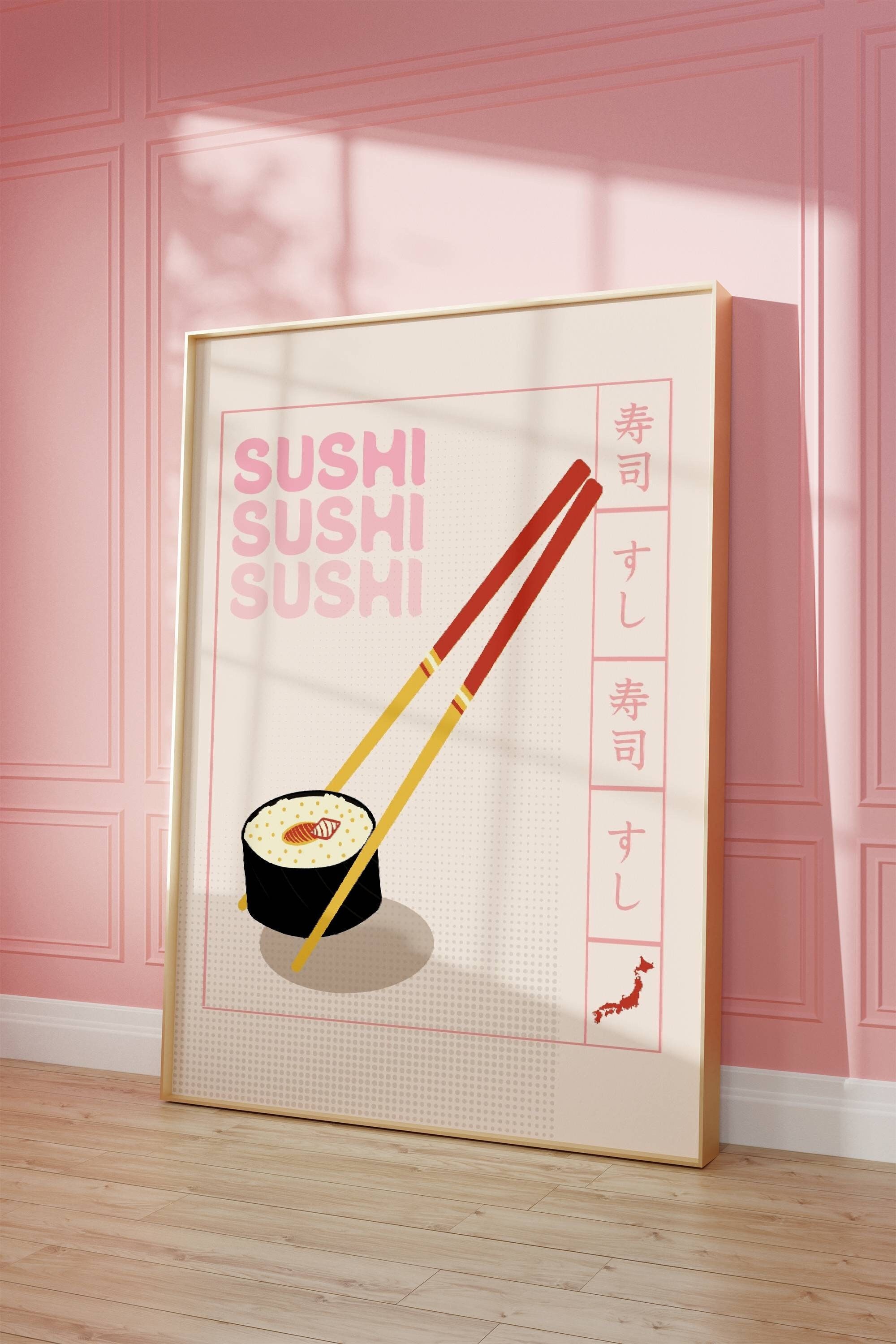Japanese Sushi Poster Japanese Sushi Digital Art Asian Food - Etsy