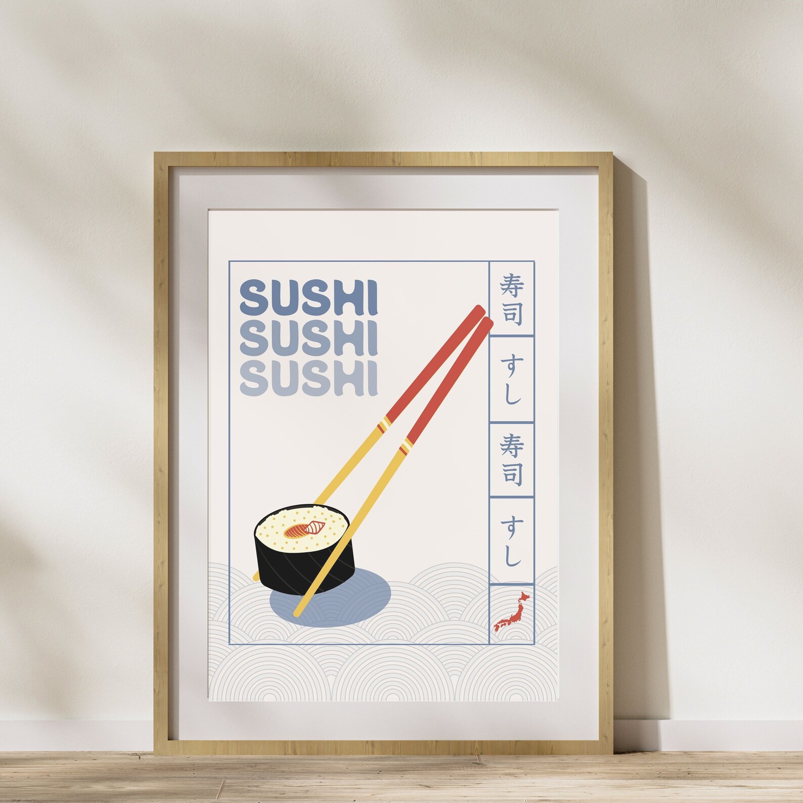 Japanese Sushi Poster, Japanese Sushi Digital Art, Asian Food Poster ...