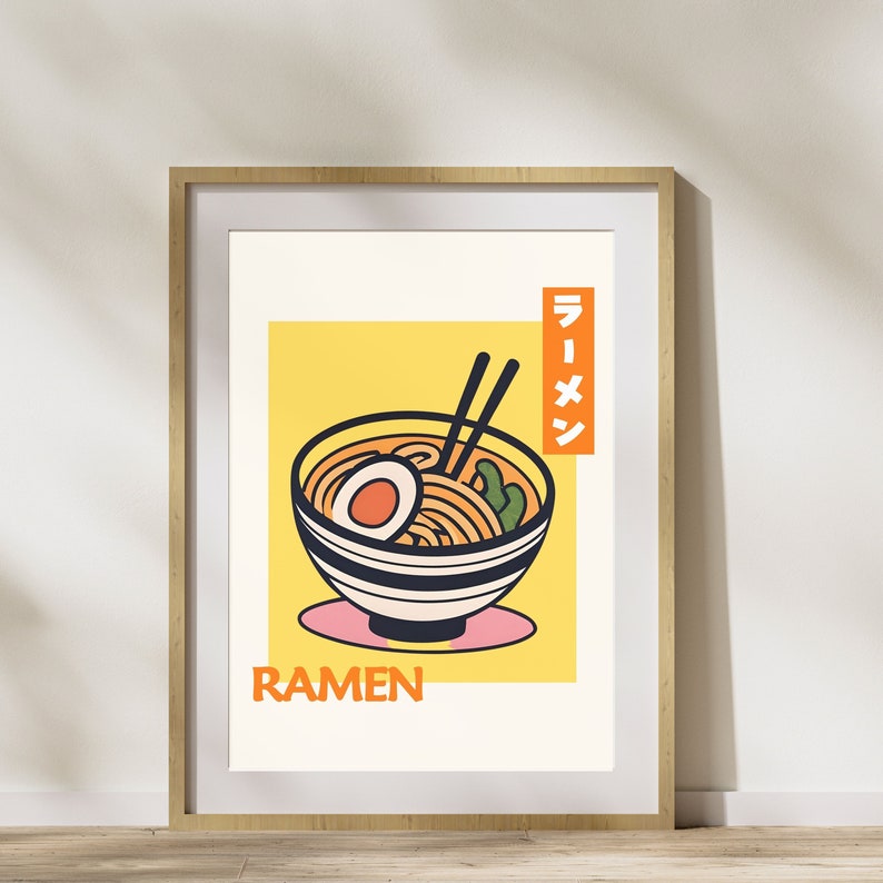 Japanese Ramen Poster, Japanese Noodle Kitchen Printable Wall Art ...