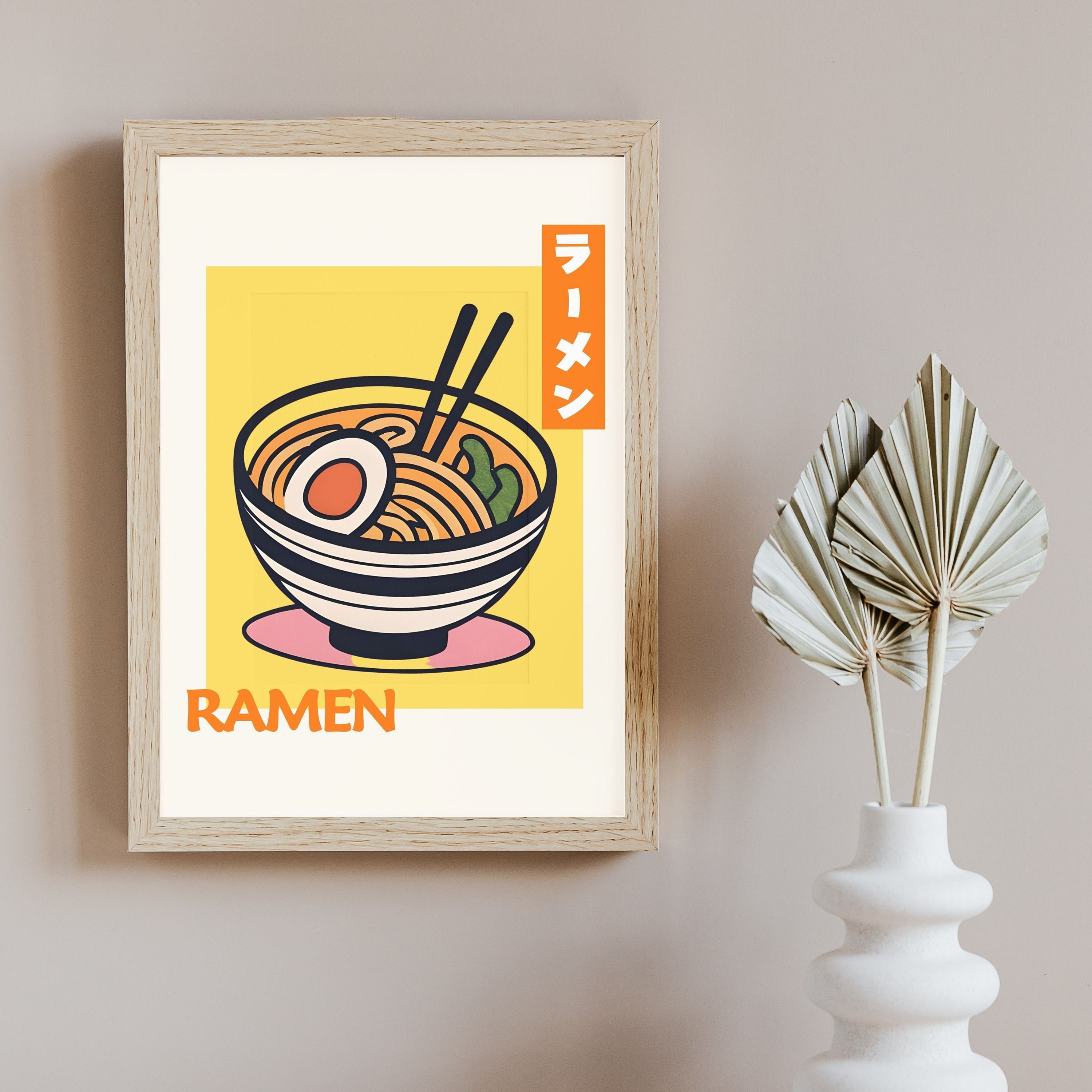 Japanese Ramen Poster, Japanese Noodle Kitchen Printable Wall Art ...