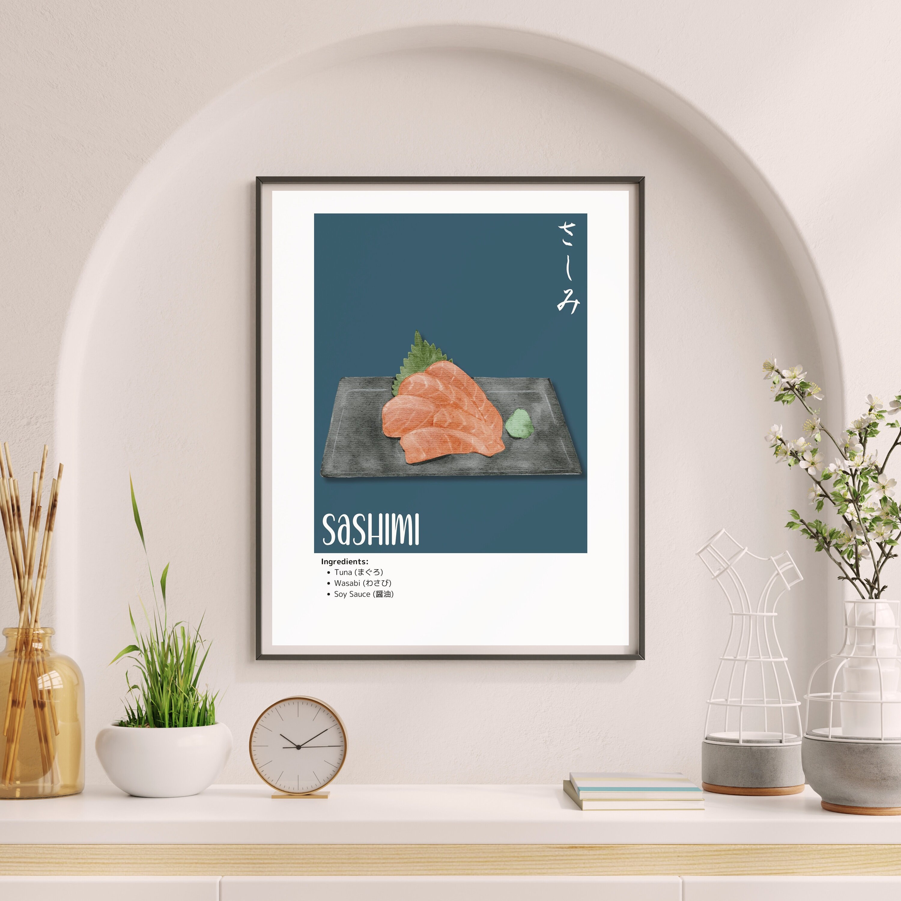 Japanese Sashimi Poster Japanese Food Digital Art Asian Food - Etsy