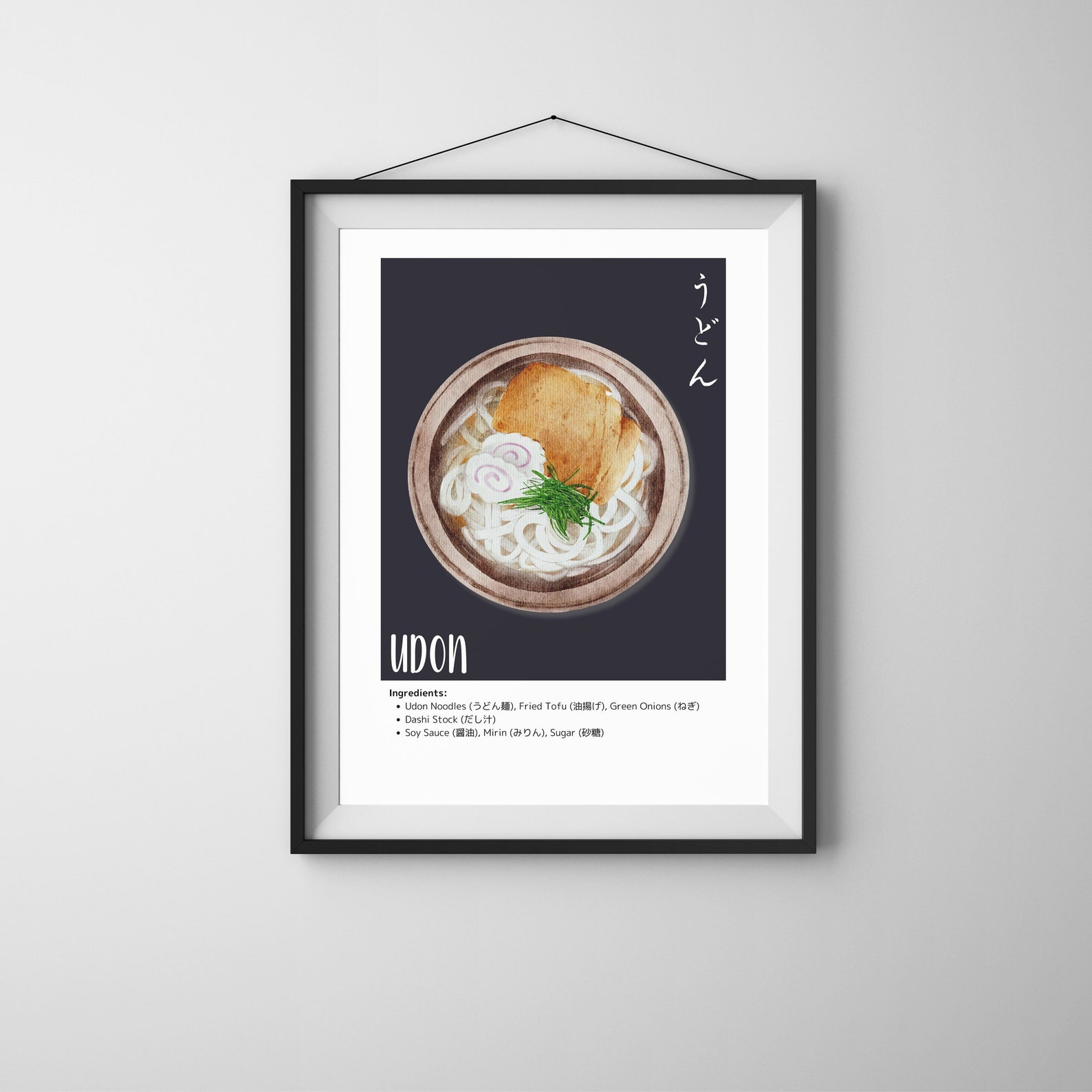 Japanese Udon Poster, Japanese Noodle Digital Art, Japanese Food Poster ...